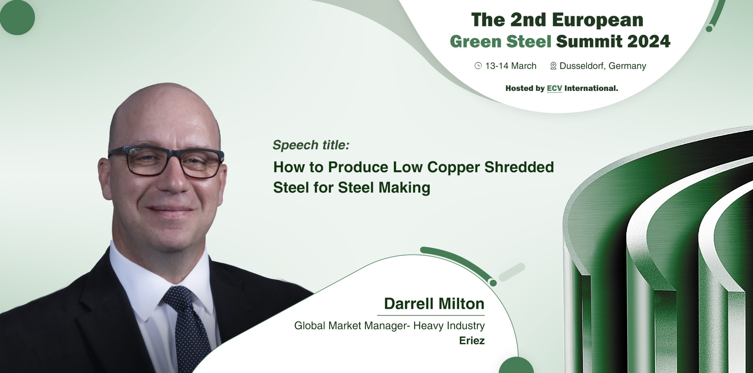 Eriez will attend European Green Steel Summit 2024 - 9mnt